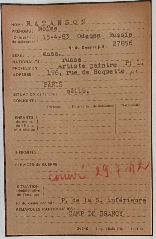 NATANSON Moïse, Aline, Nelly (NR) – La Shoah dans l'arrondissement de ...